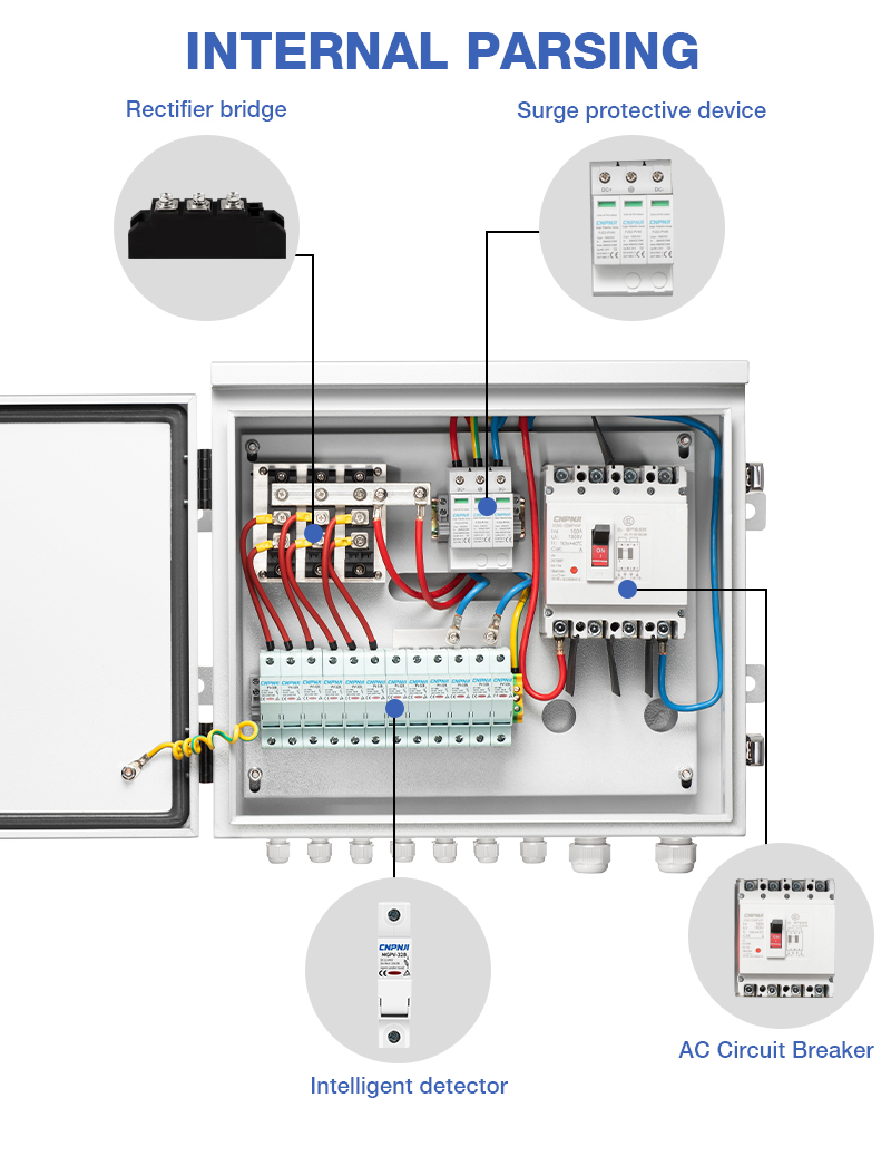 China 6 string 6 in 1 out DC 1000V 90A 120A solar pv combiner box for ...